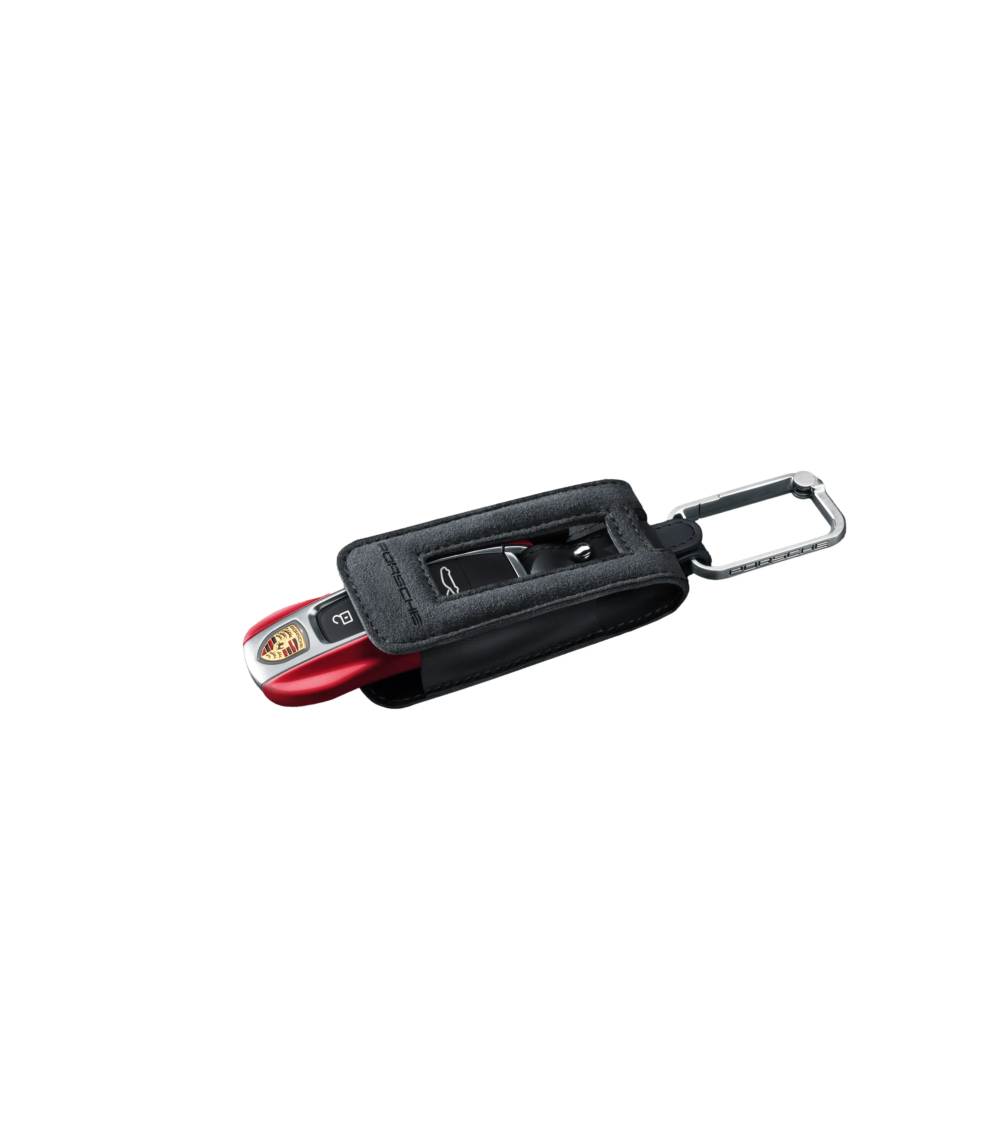 Key pouch in Alcantara®, Carmine Red Stitching - 911/Panamera/Cayenne ...